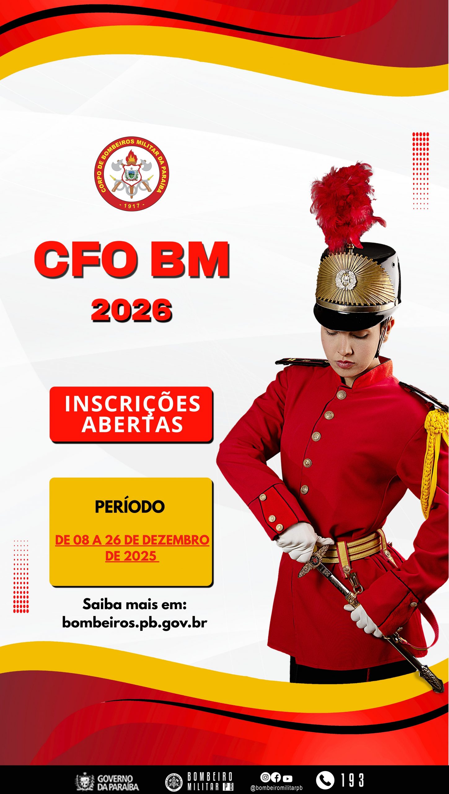 CBMPB abre inscrições para o Concurso Público para o Curso de Formação ...